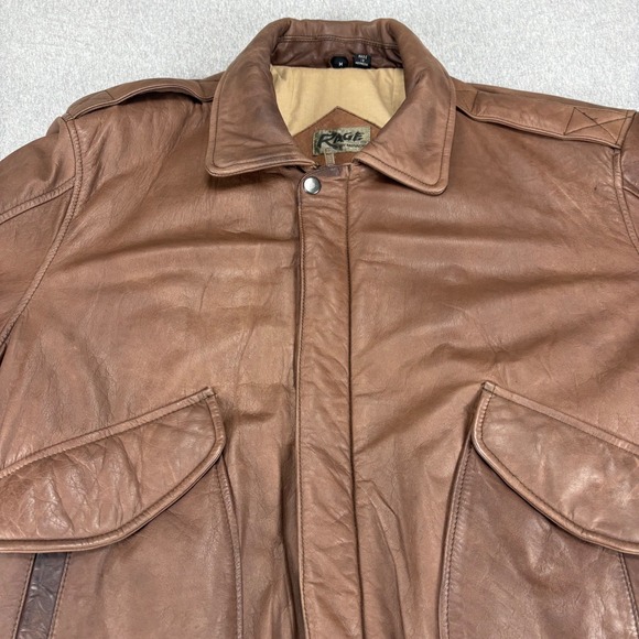 Rage | Jackets & Coats | Vintage Brown Leather Bomber Jacket Mens M ...